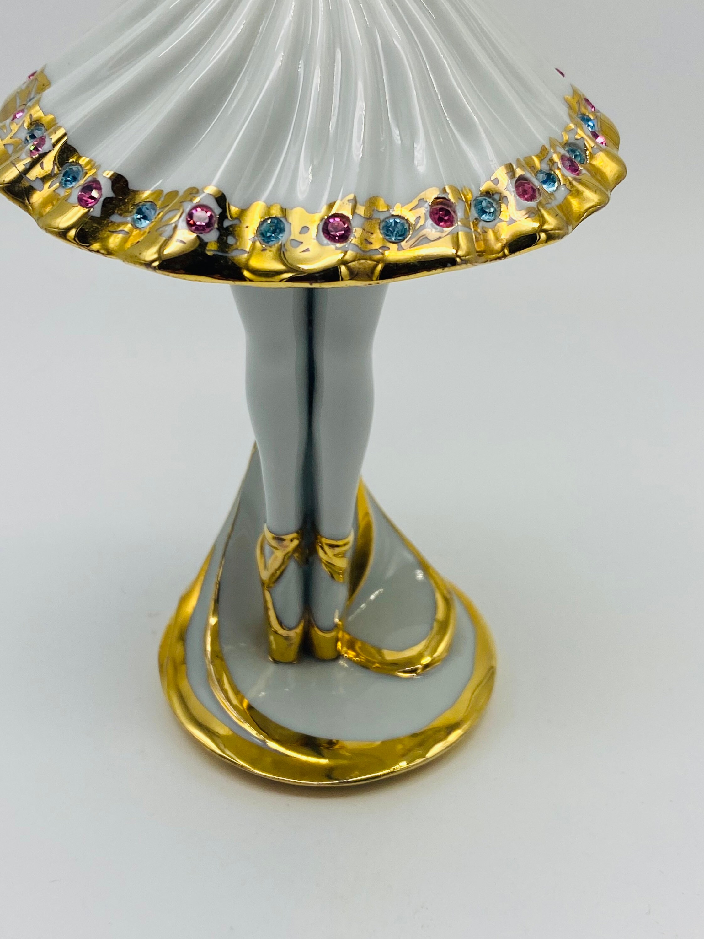 Limoges Capodimonte RG Porcelain Swarovski Crystals Ballerina Figurine ...