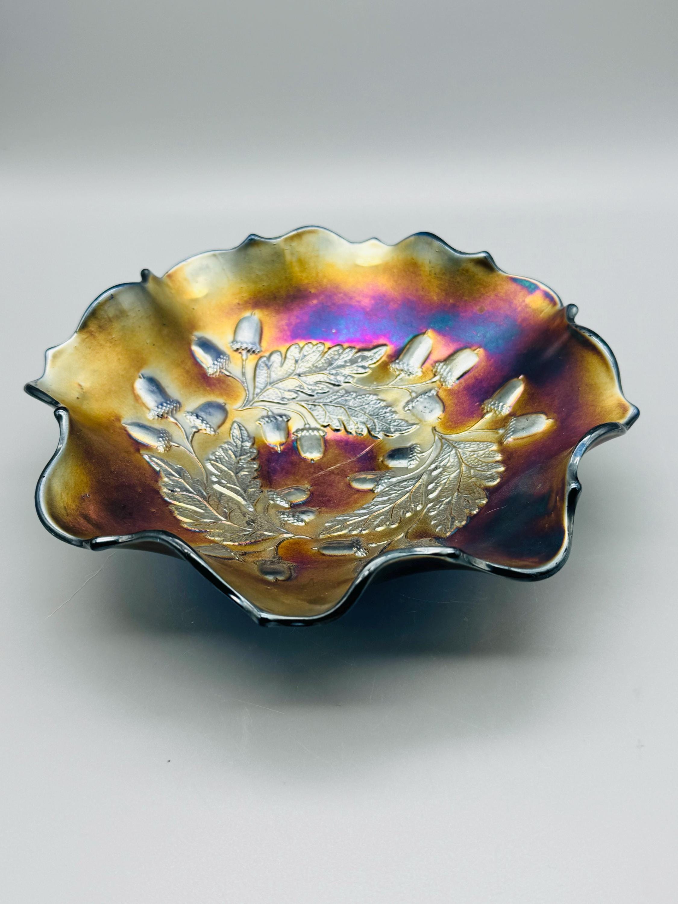 Scarce 1910 Fenton Electrolyte Iridescent Cobalt Blue Carnival Glass ...