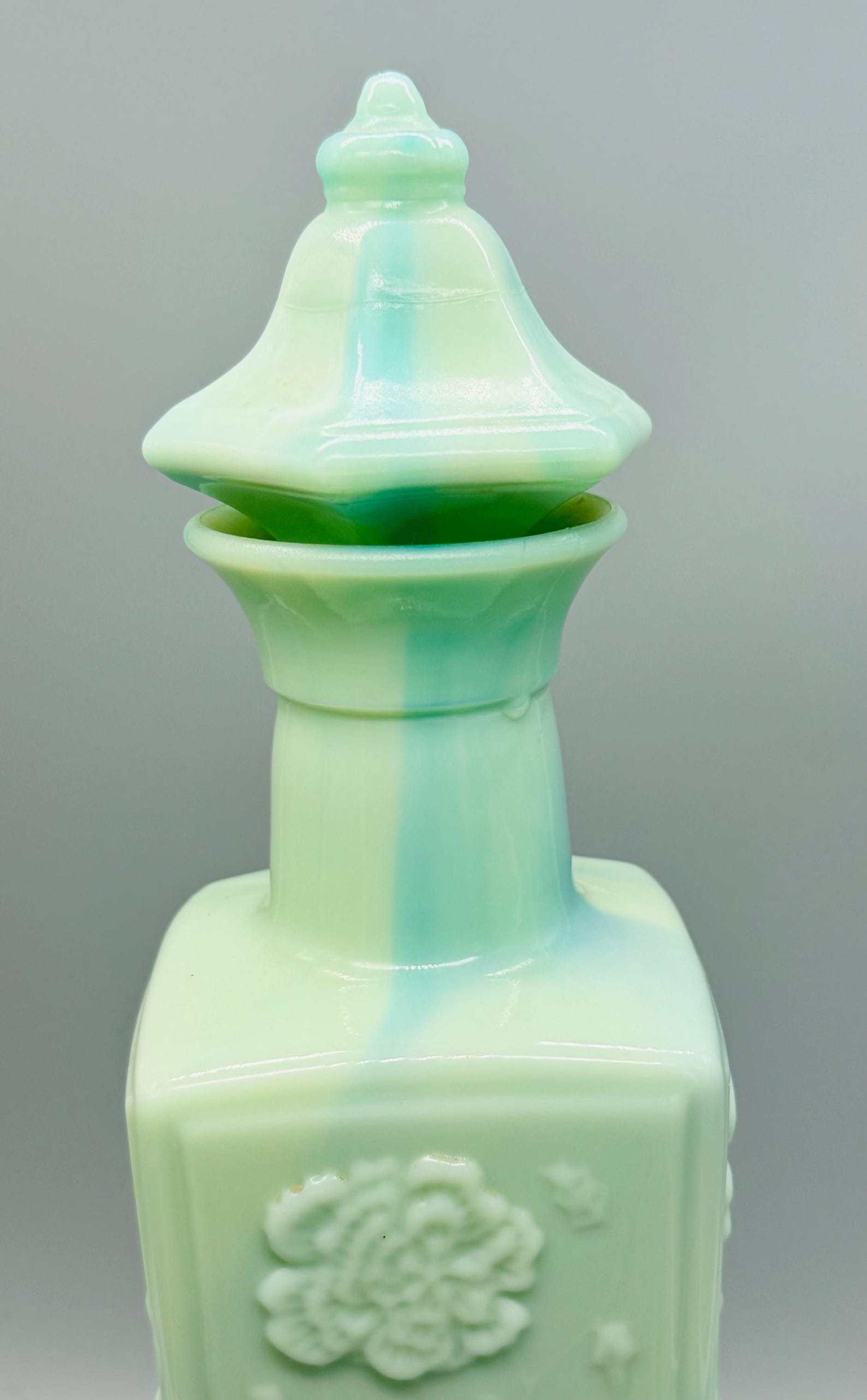 Vintage 1972 Jim Beam Jade/ Jadeite Milk Glass Liquor Bottle With ...