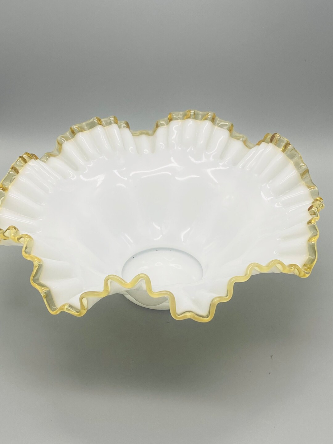 Fenton Gold Crest Bowl Crimped Edge 10” - Etsy