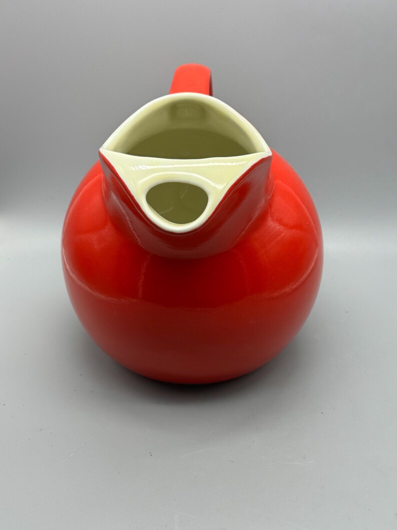 Vintage 1937 Hall’s Red Ball Water Pitcher W/ Ice Lip EXCELLENT ...