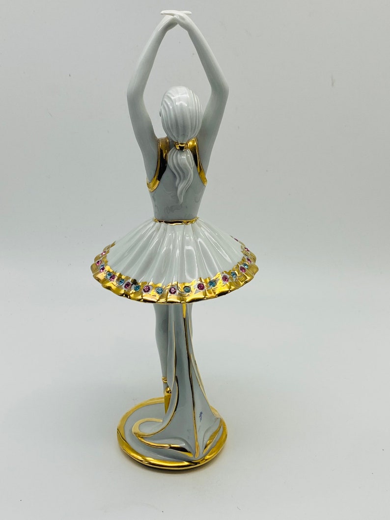 Limoges Capodimonte RG Porcelain Swarovski Crystals Ballerina Figurine ...