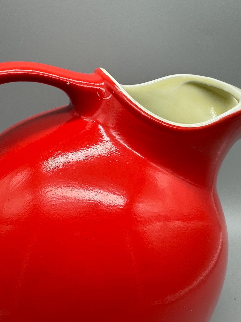 Vintage 1937 Hall’s Red Ball Water Pitcher W/ Ice Lip EXCELLENT ...