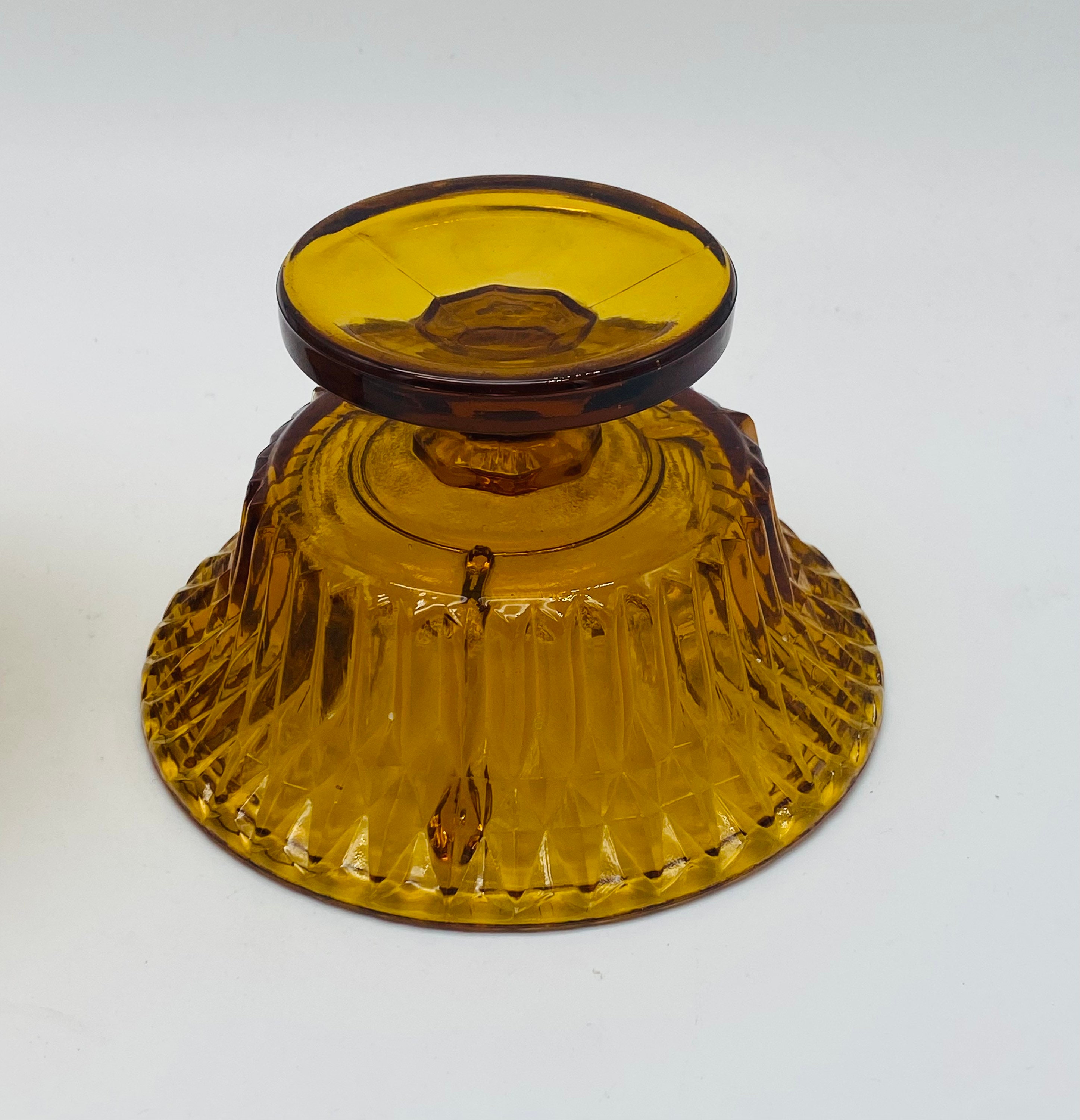 Indiana Glass Diamond Point Amber Glass Fairy Lamp - Etsy