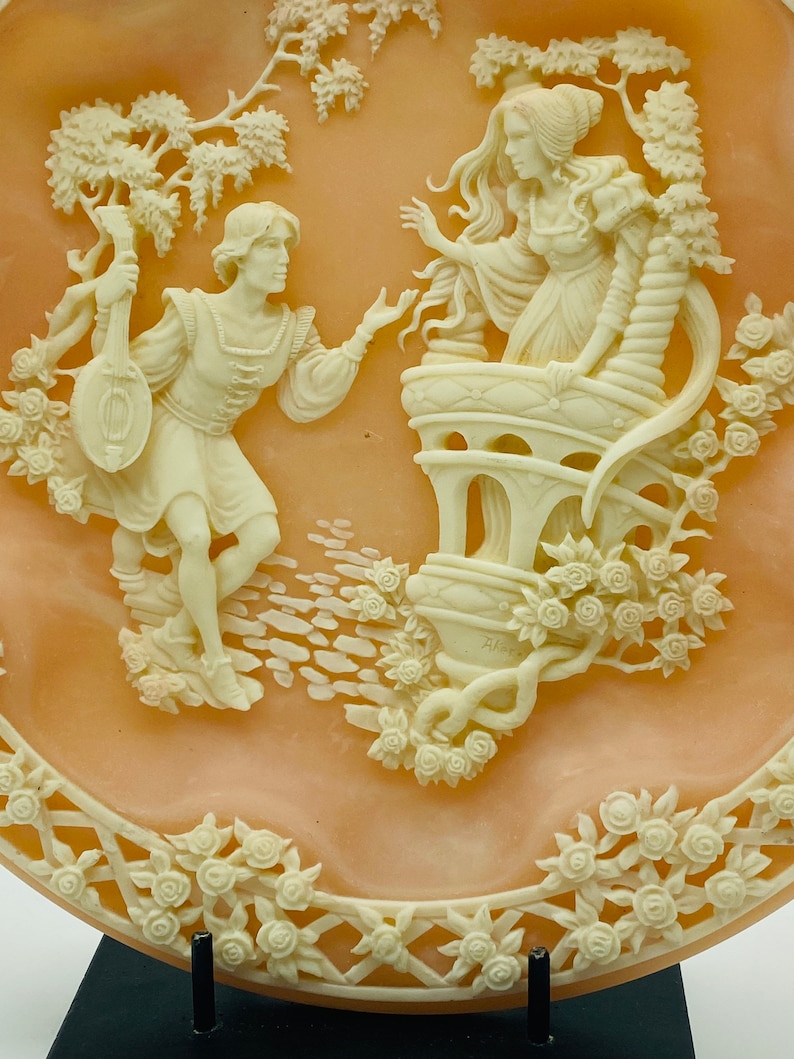 Vintage Incolay Romeo and Juliet Pink Incolay Plate - Etsy