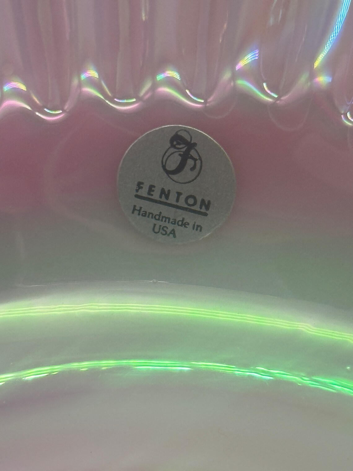 Fenton Art Glass Rosalene Shell Form Brides Bowl Iridescent Finish ...