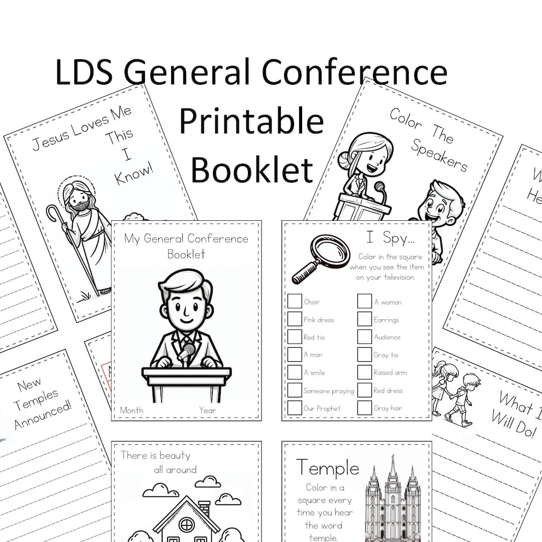 LDS General Conference Activity Booklet: Coloring & Games (PDF Download ...