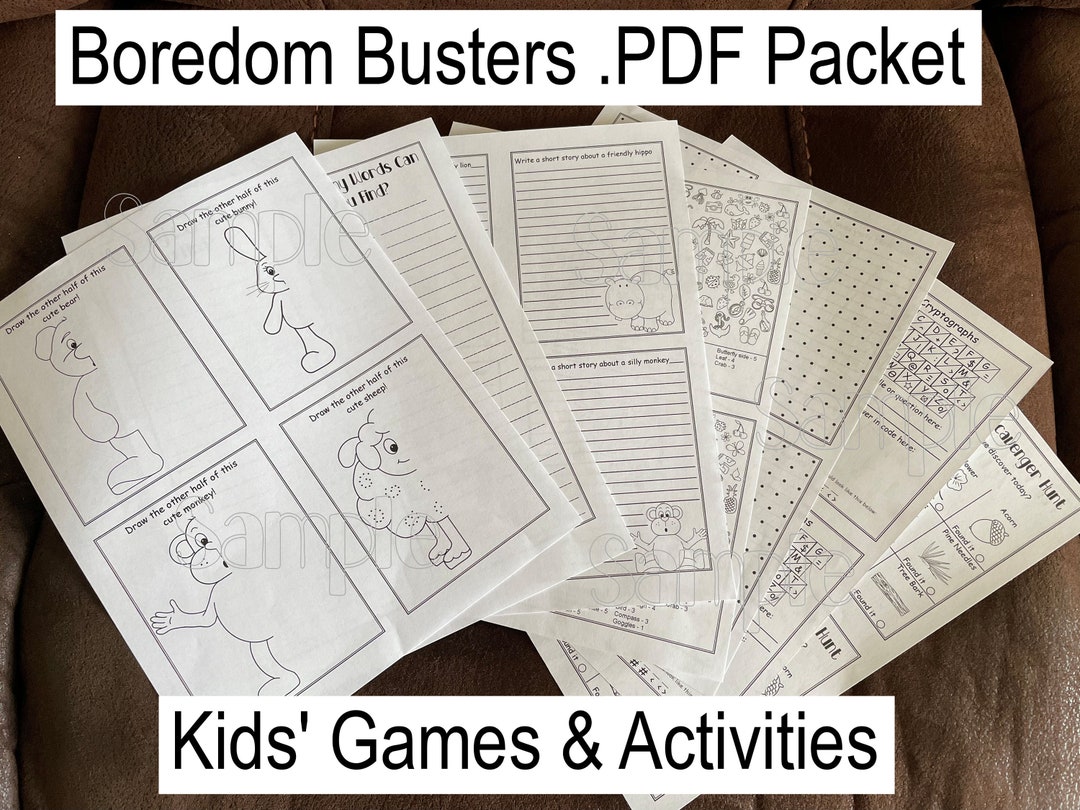 Printable Kids Games Activities, Boredom Busters, Travel Games, Kids ...