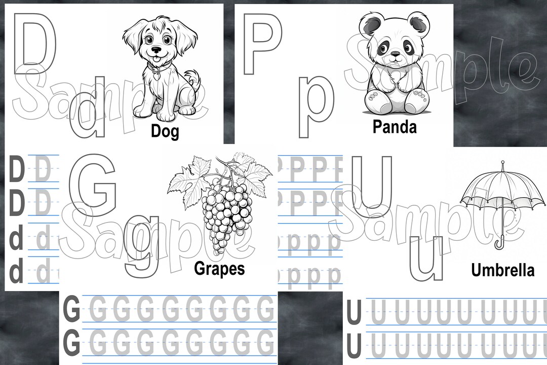 Printable Alphabet Worksheets, Trace Letters and Color Images, Great ...