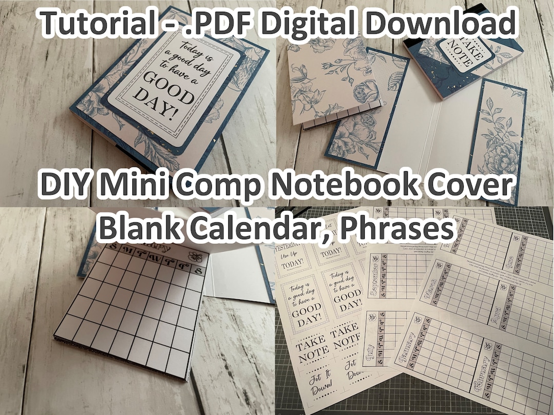 Mini Notebook Cover Tutorial: Printable Calendar & Phrases (PDF) - Etsy