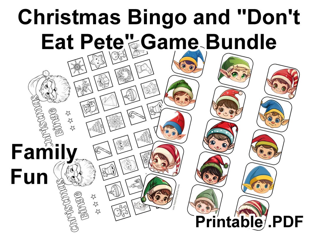 Christmas Bingo, Don't Eat Pete, Christmas Elves, Printable Games ...