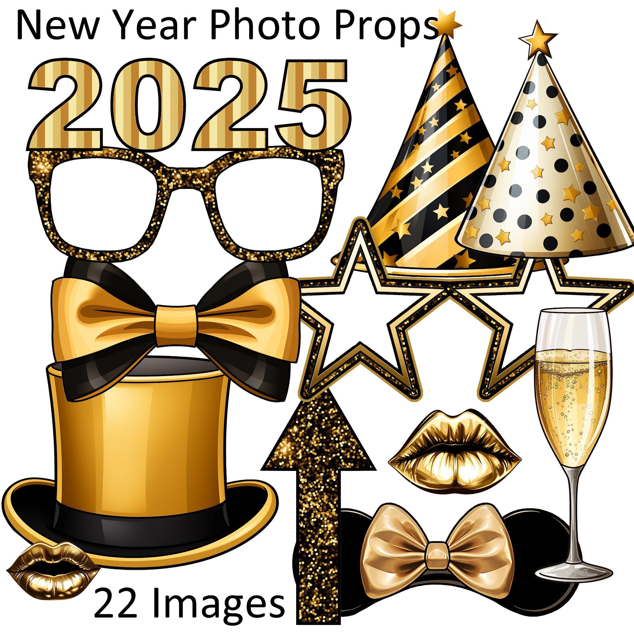 2025 Photo Props, New Years Photo Props, Photo Booth Props, Photo Booth ...