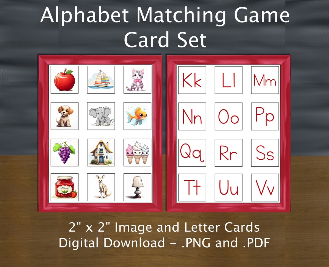 Alphabet Match Game | Letter and Picture Matching Game | Learning Game ...