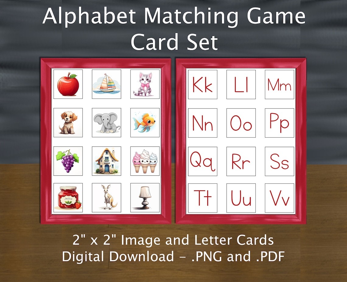 Alphabet Match Game | Letter and Picture Matching Game | Learning Game ...