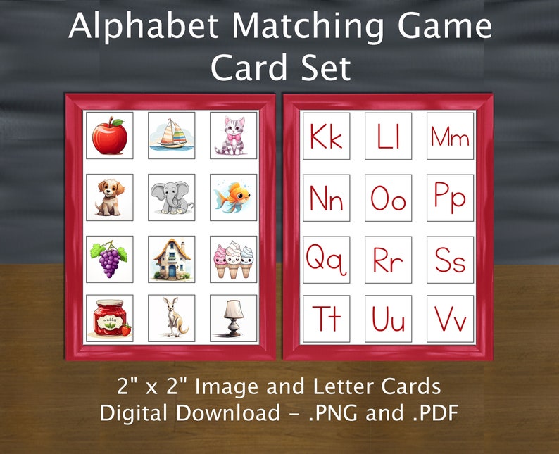 Alphabet Match Game | Letter and Picture Matching Game | Learning Game ...