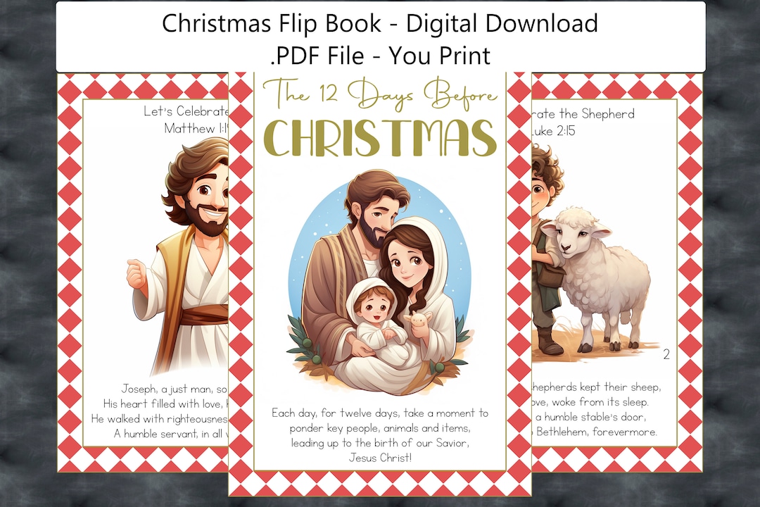 Christmas Story Flip Book: 12 Days of Scripture (digital Download) - Etsy