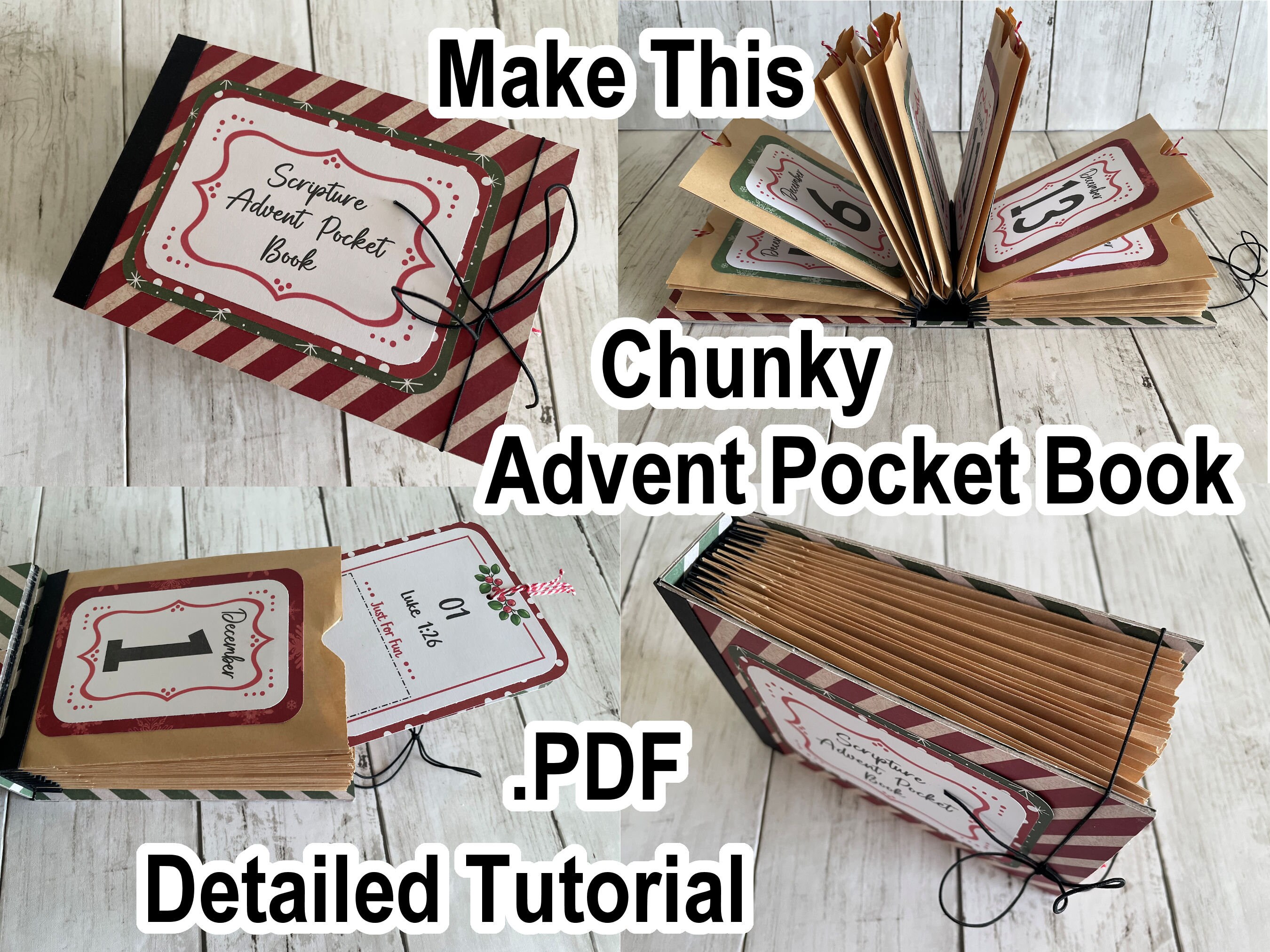 DIY Printable Scripture Advent Pocket Book Tutorial Christmas Advent ...