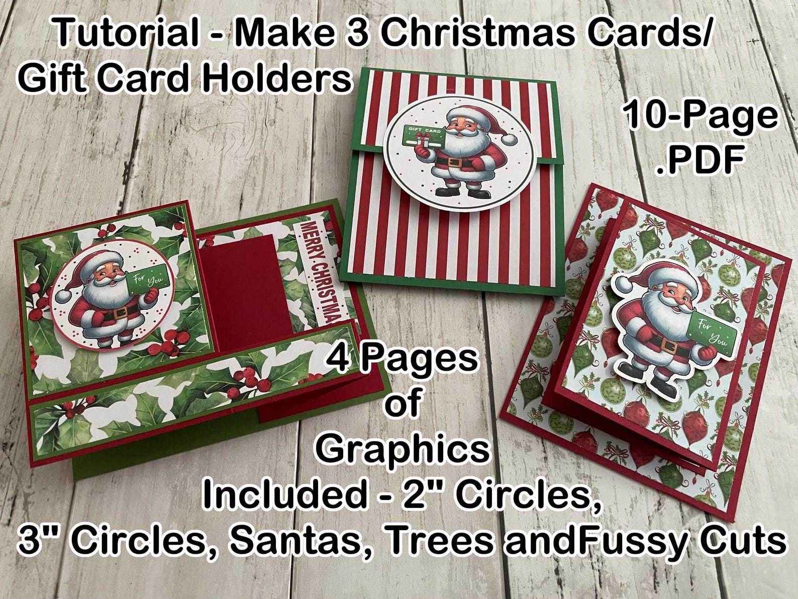 Tutorial Christmas Cards, Make 3 Cards, Gift Card Holders, Christmas ...
