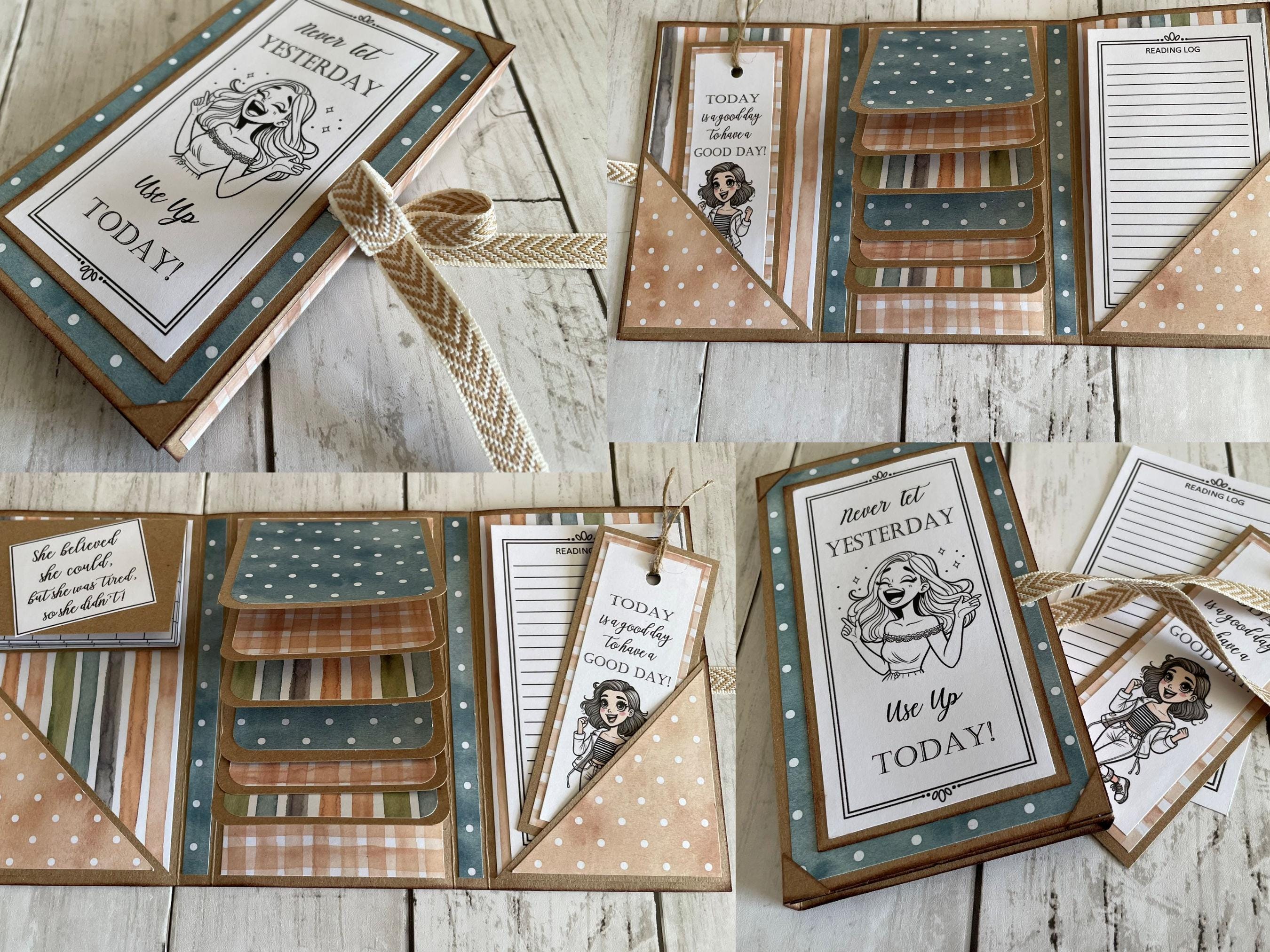 Tutorial - Tri-fold Mini Album, Mini Folio, Photo Album With Waterfall Pages, Junk Journal, DIY ...