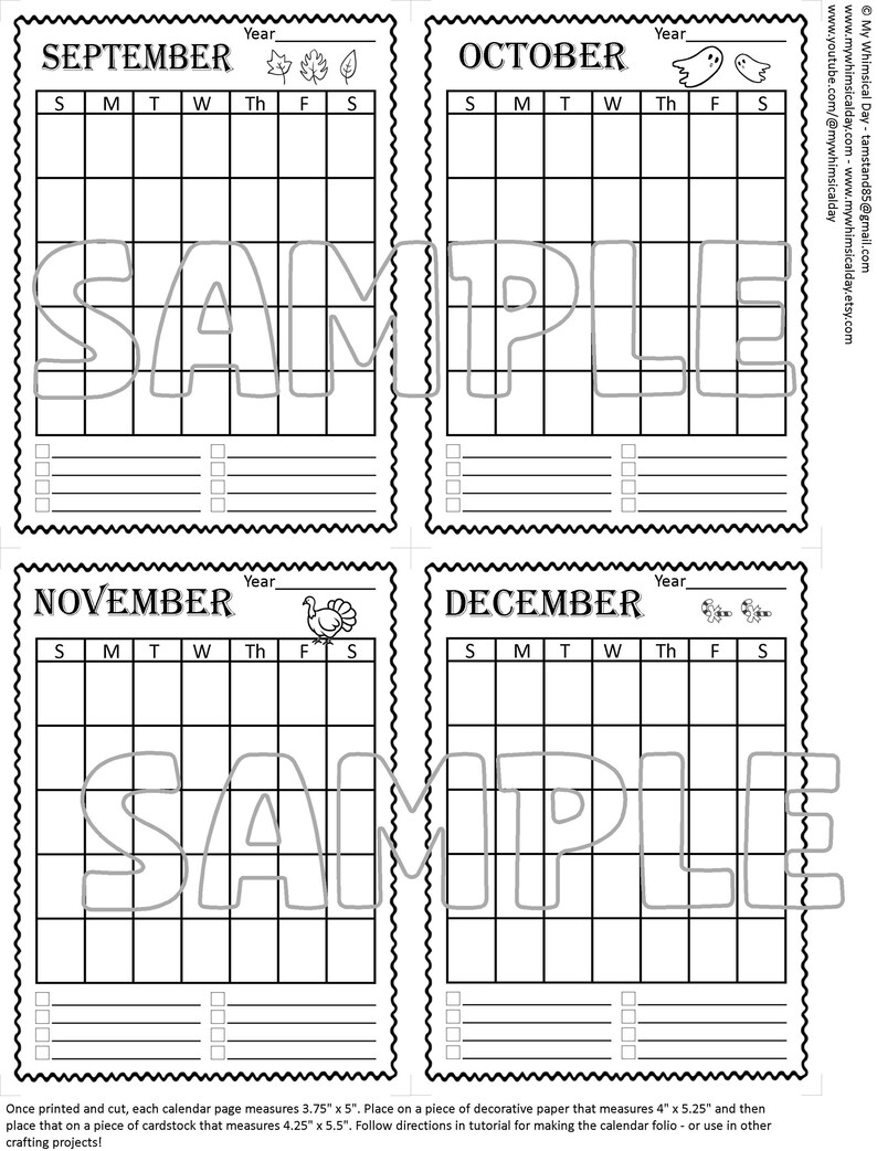 Blank Calendar and Notepad Folio Tutorial: All Printables Included in ...