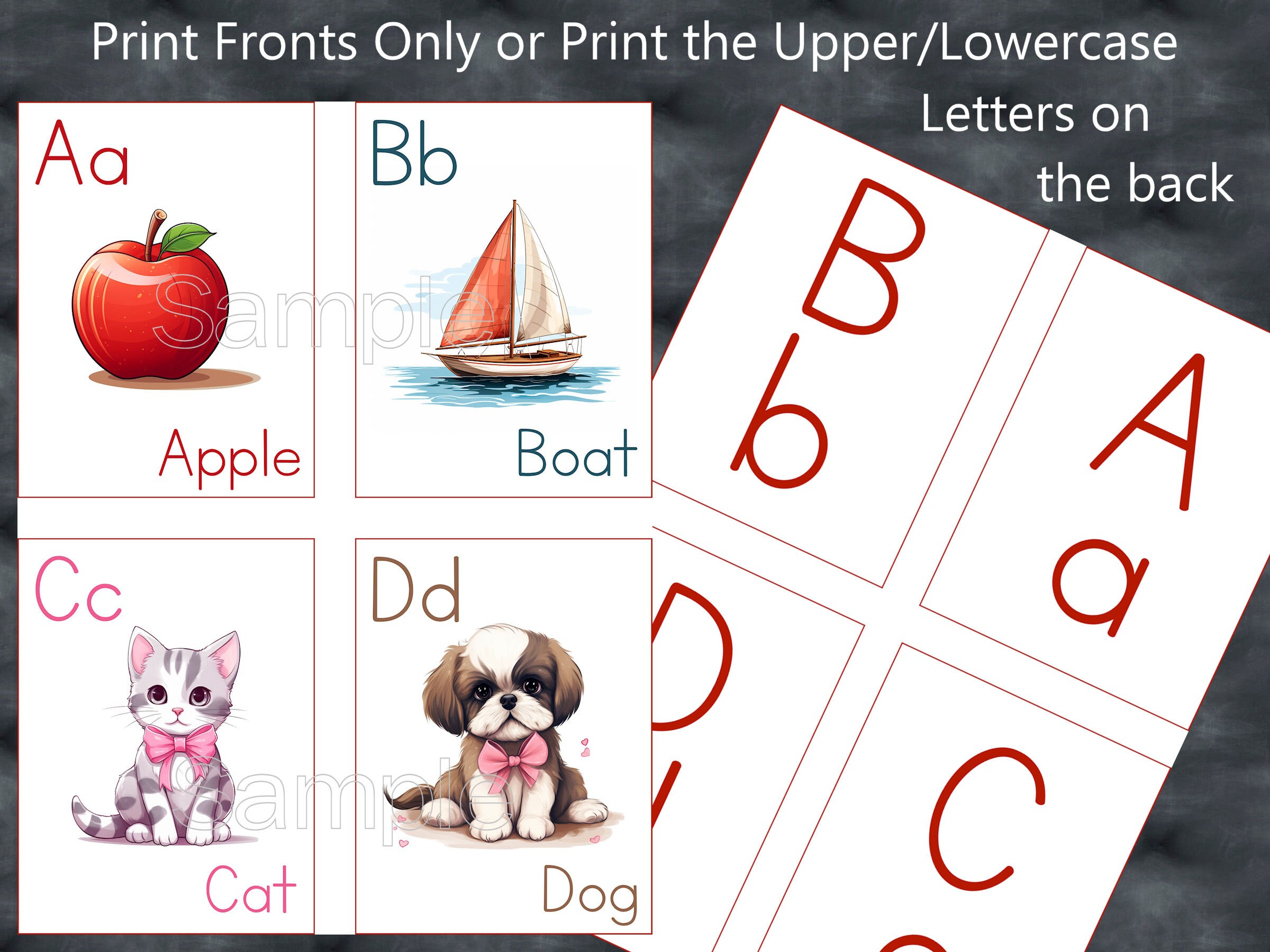 Alphabet Flash Cards | Alphabet Matching Game | Digital Download | High ...