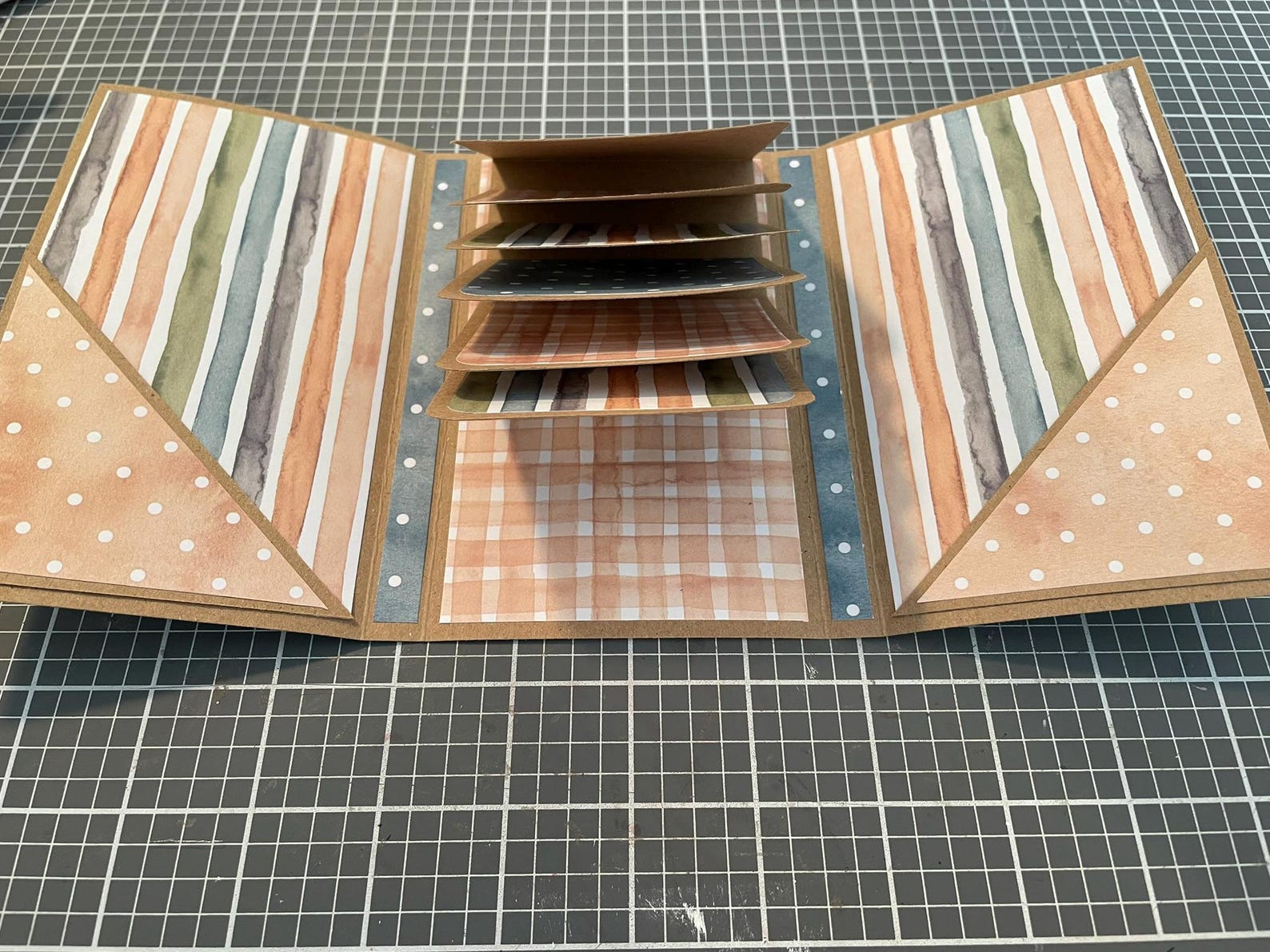 Tutorial - Tri-fold Mini Album, Mini Folio, Photo Album With Waterfall Pages, Junk Journal, DIY ...