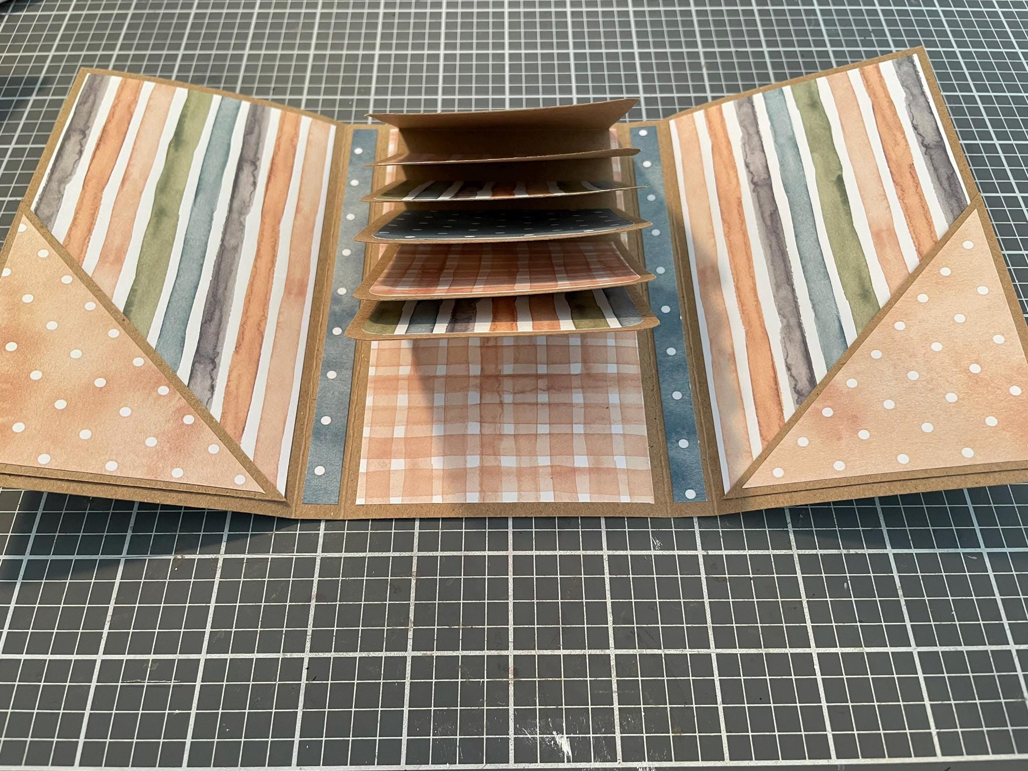 Tutorial - Tri-fold Mini Album, Mini Folio, Photo Album With Waterfall Pages, Junk Journal, DIY ...