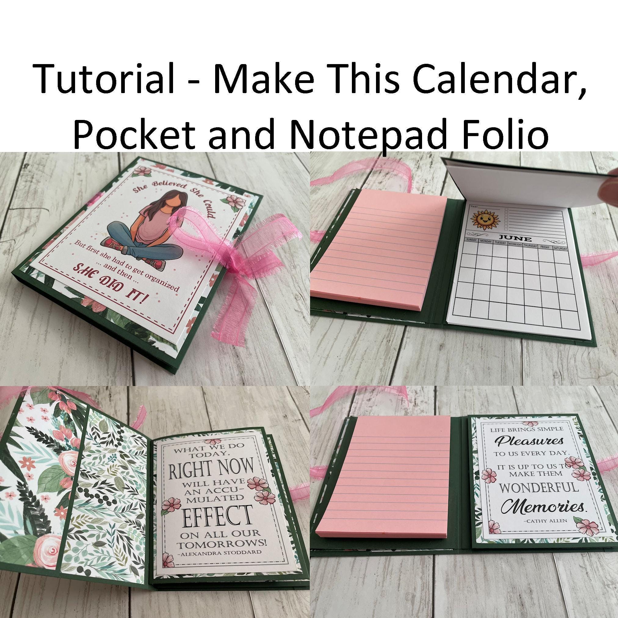 Notepad Calendar Folio Tutorial: Paper Crafting (digital Download) - Etsy