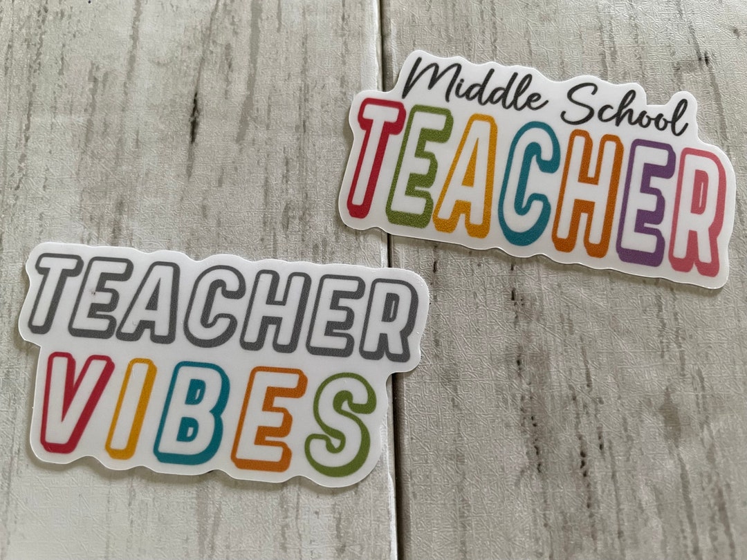 Middle School Sticker, Tiny Humans, 2 Water Resistant Teacher Stickers ...