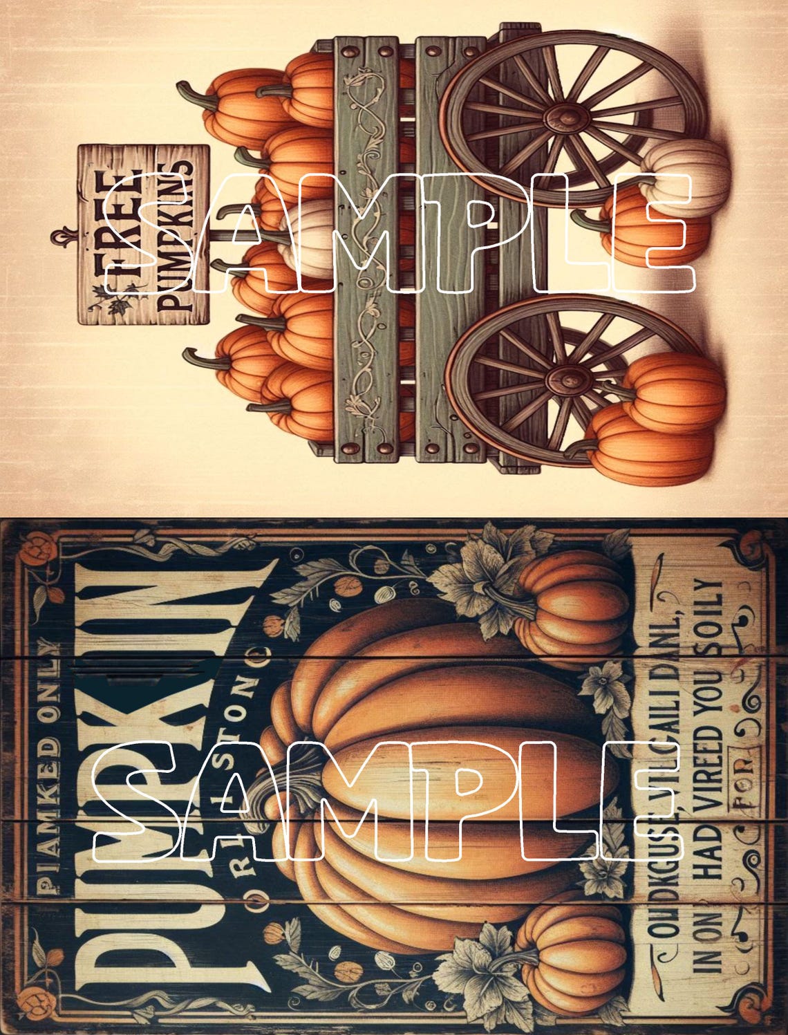 Fall Harvest Prints & Tags: Pumpkin Clipart (digital Download) - Etsy