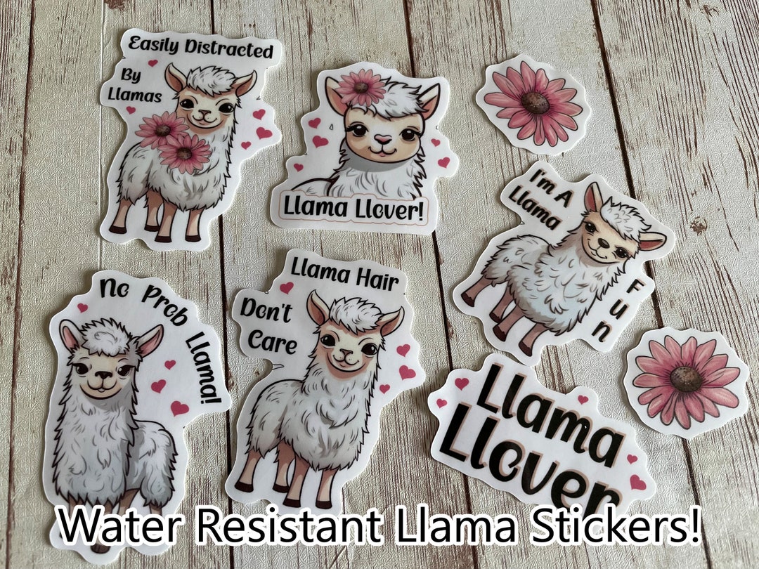 Llama Water Resistant Stickers Laminate Overlay Llama Lover High ...