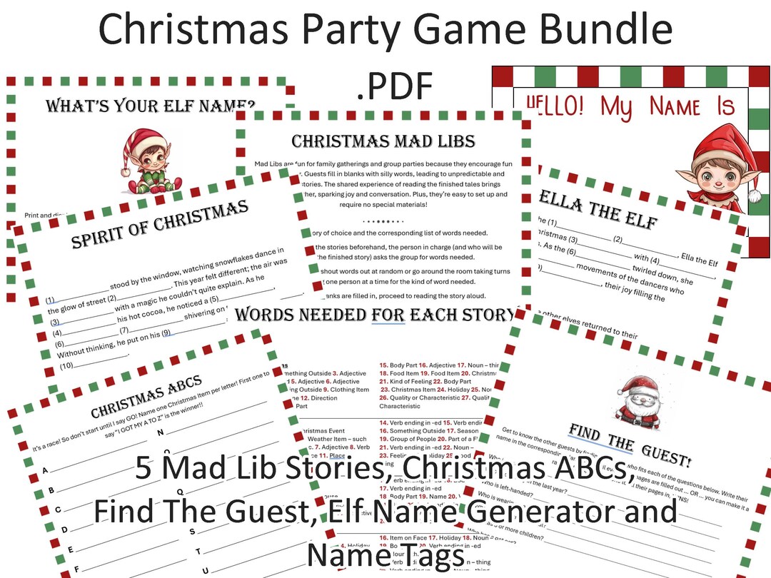 Christmas Party Games, Mad Libs, Christmas Games, Church Party, Work ...