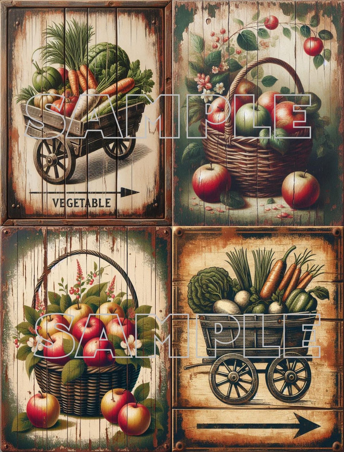 Harvest Prints, Fall Prints, Sunflower Prints, 24 Vintage Prints, PDF ...