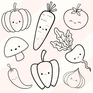 Kawaii Hand Drawn Procreate Food Doodle Stamps, Brushset Bundle, 50 ...