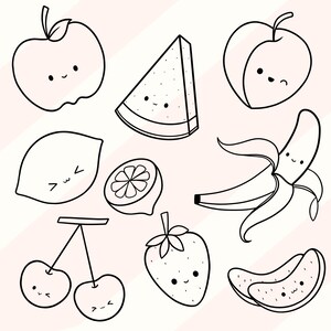 Kawaii Hand Drawn Procreate Food Doodle Stamps, Brushset Bundle, 50 ...