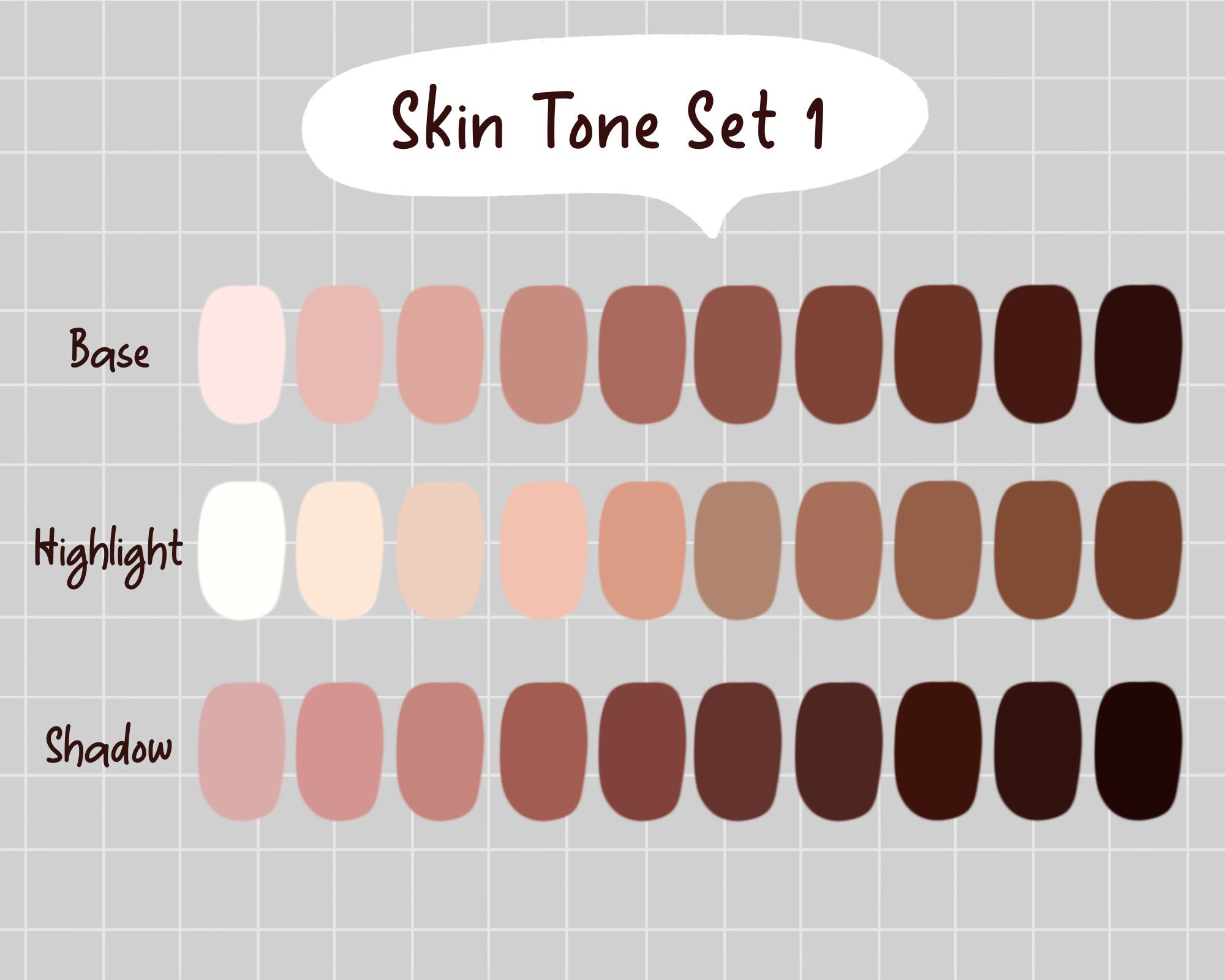 150 Skin Tone Colors, Procreate Skin Color Palettes Bundle, iPad ...