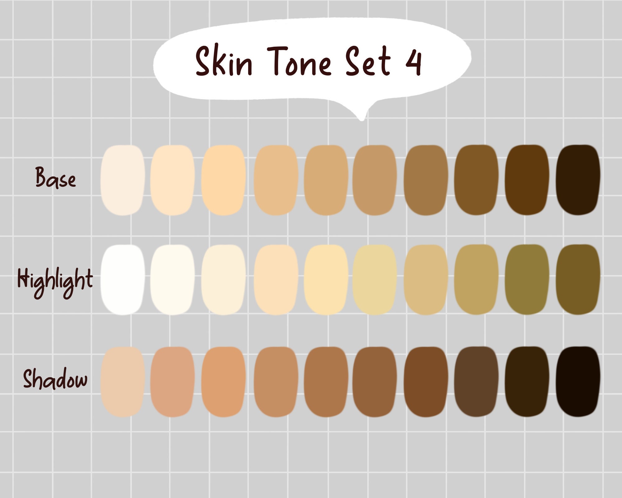 150 Skin Tone Colors, Procreate Skin Color Palettes Bundle, iPad ...