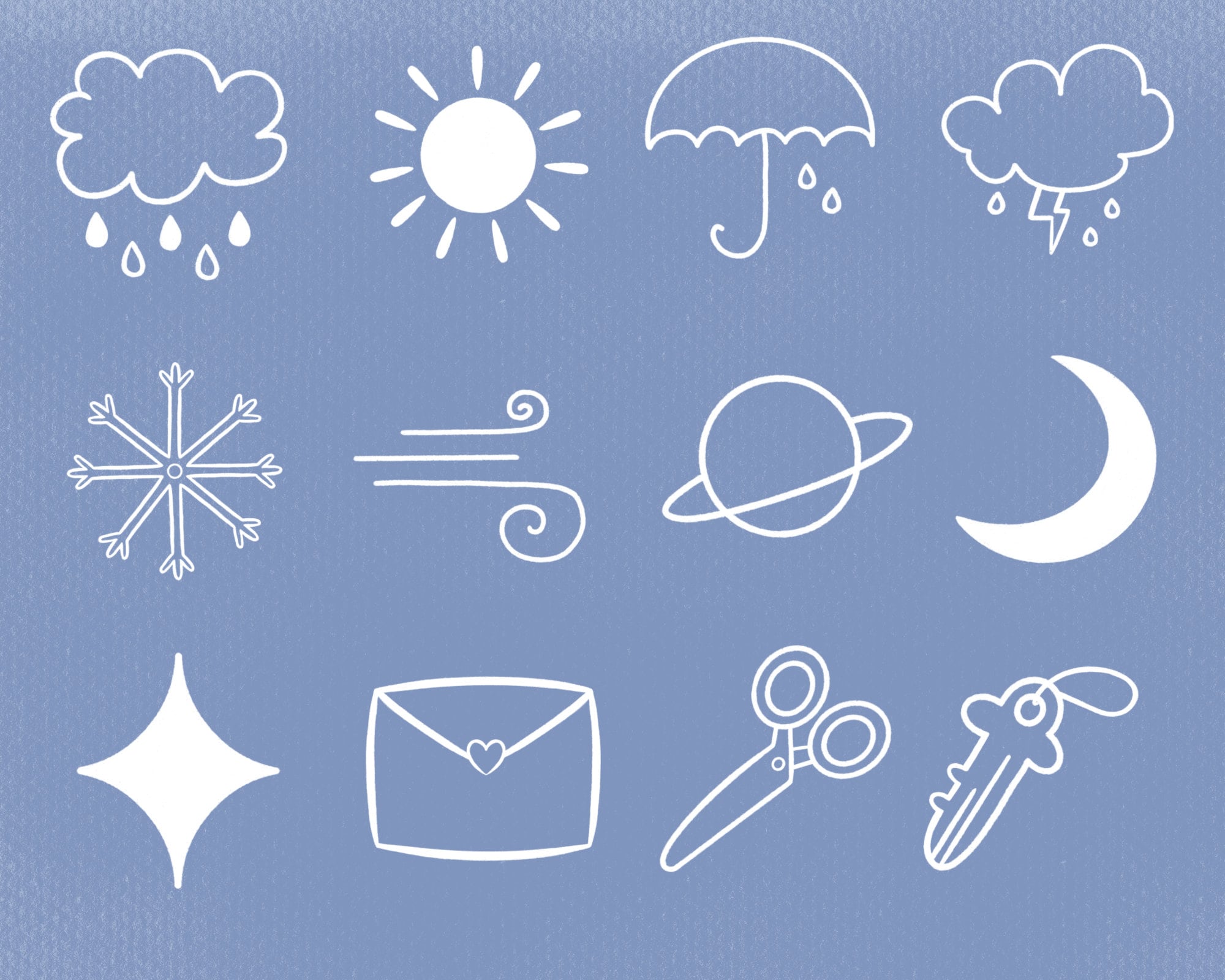 Cute Hand Drawn Procreate Doodle Stamps, Procreate Brushset Bundle, 100 ...