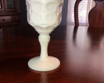 White Milk Glass Goblet - Etsy