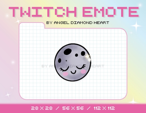 Moon Twitch Emotes Cute Moon Emotes Kawaii Discord Emote | Etsy