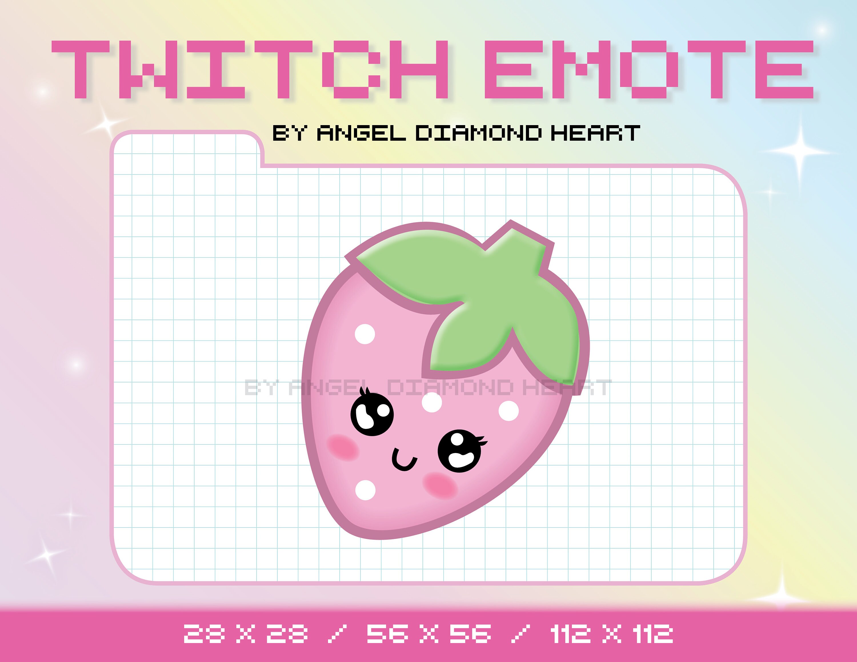 Strawberry Emote Twitch Strawberry Sub Badge Emote Strawberry Kawaii ...
