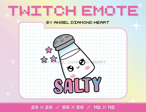 Salty Twitch Emotes Salty Emotes Salty Emote Kawaii Salty - Etsy
