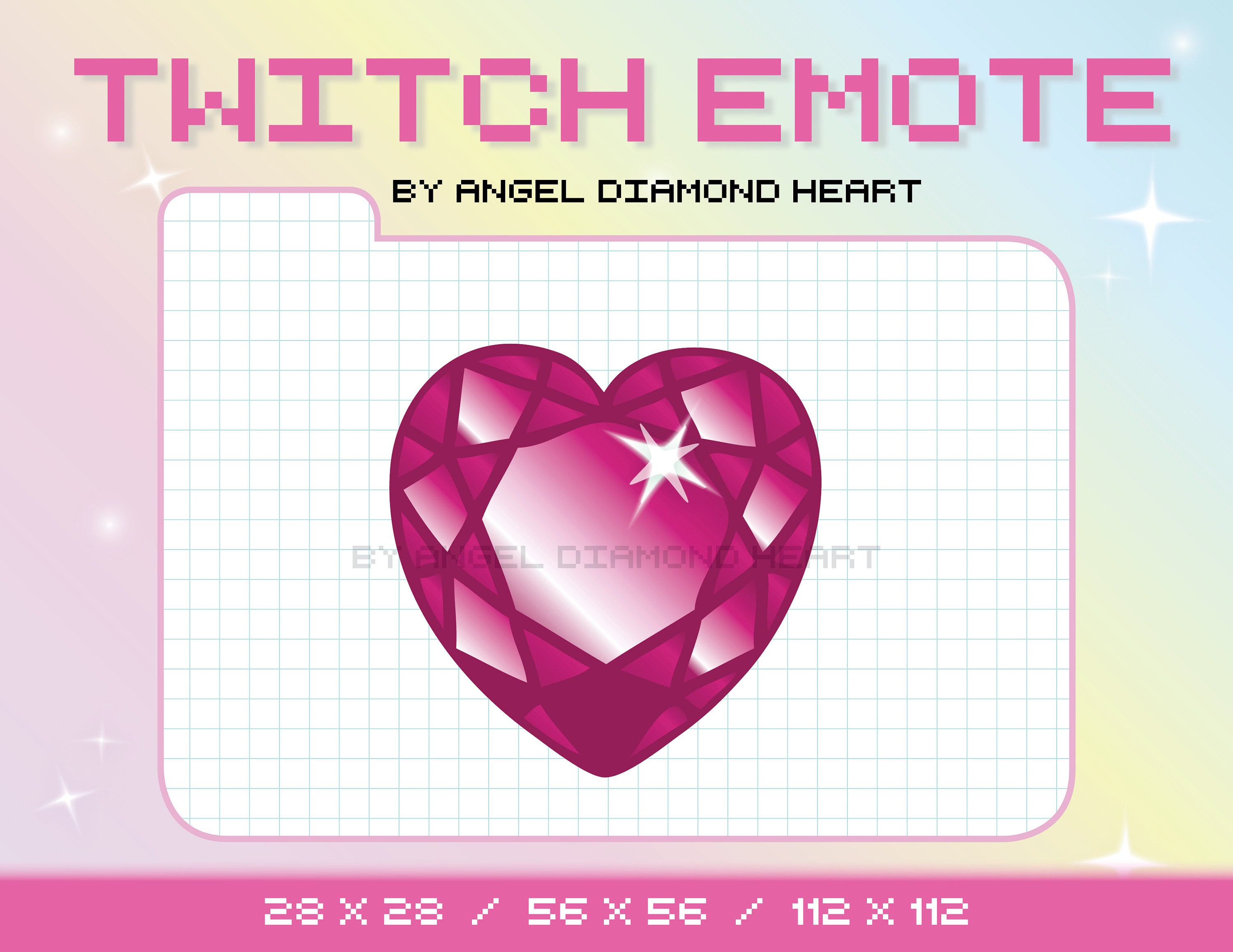 Heart Twitch Emote Heart Gemstone Emotes Kawaii Love Emote Discord ...