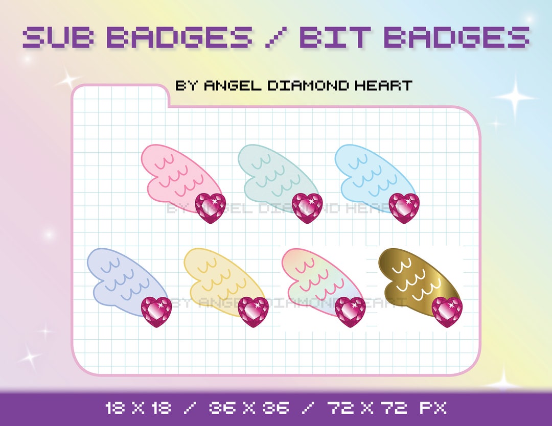 Angel Wings Emotes Twitch Wing Sub Badge Emote Magical Angel Wing ...