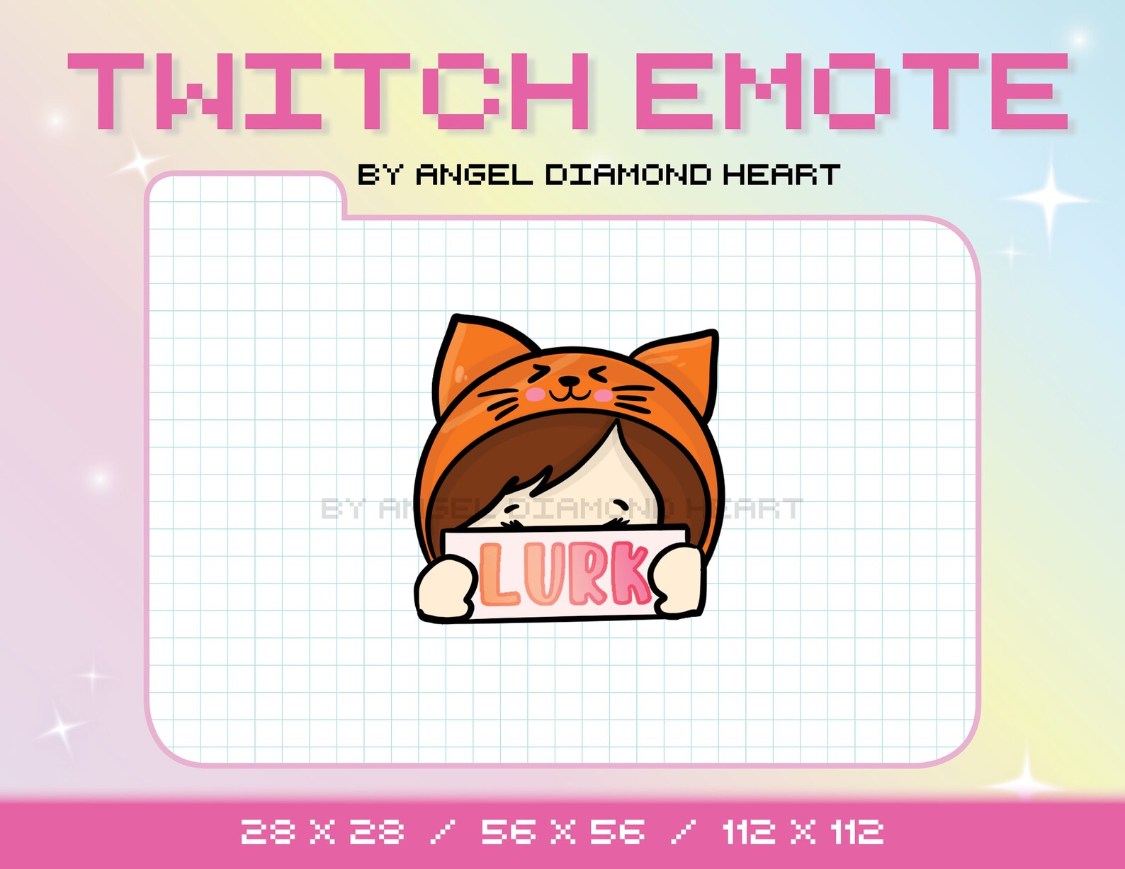 Lurk Twitch Emotes Cute Lurk Girl Emotes Kawaii Girl Lurk Cat Chibi ...