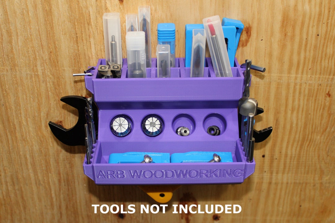 CNC Mountable Bit and Collet Holder | Endmill and Collet Wrench Storage ...