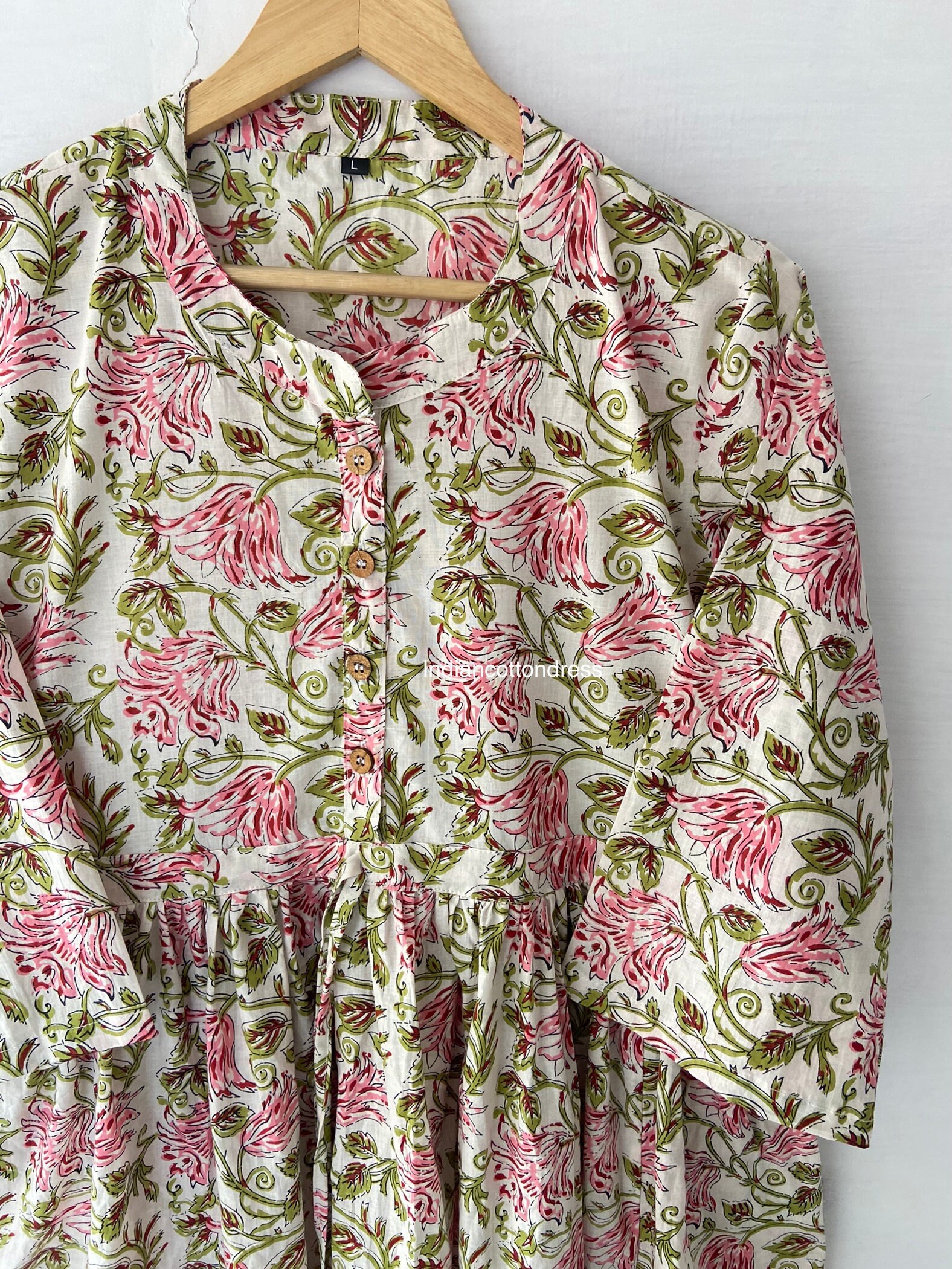 Hand Block Printed Dress| Summer Dress| Cotton Dress| Floral Print ...