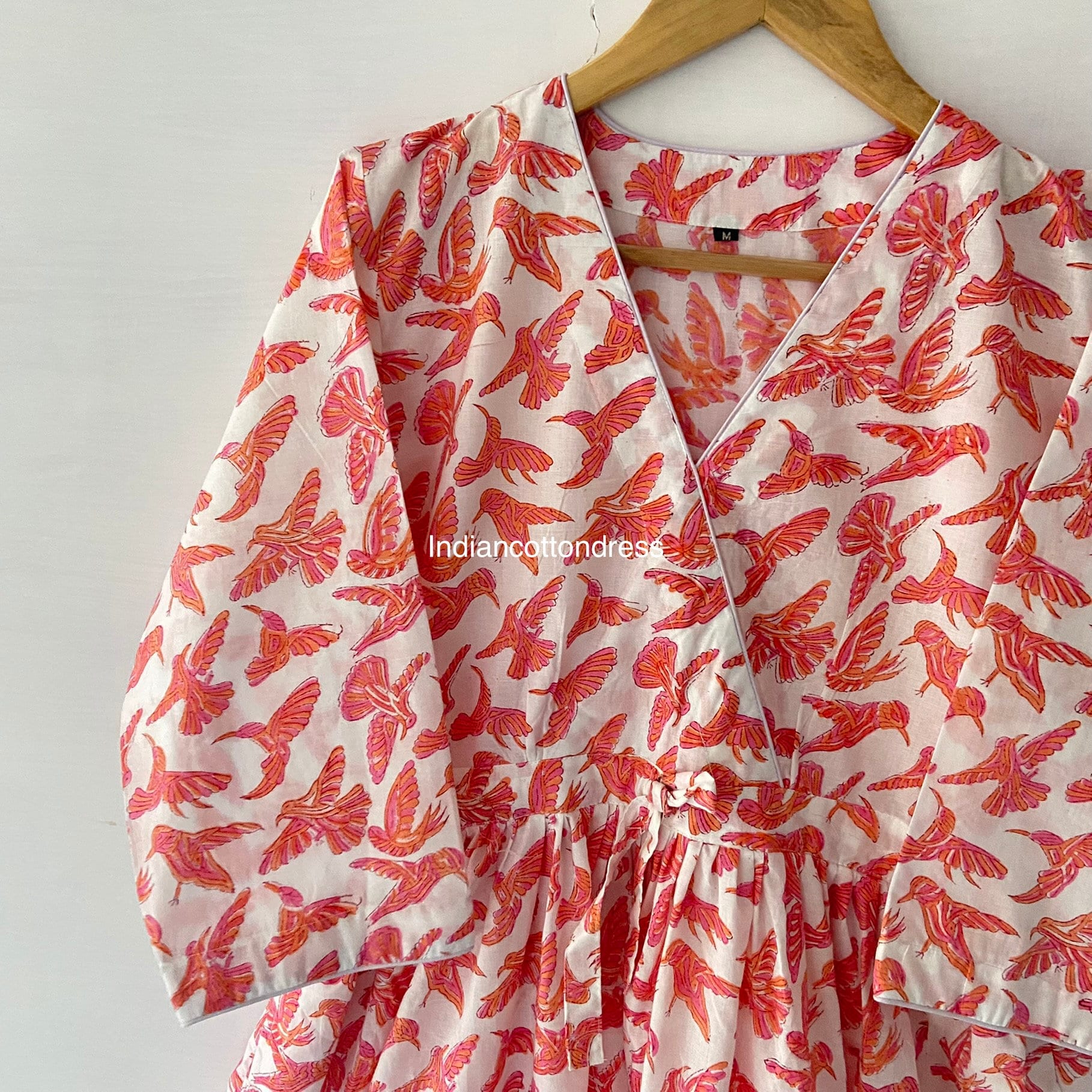 Bird Prind Dress Women Dress Hand Print Dresscotton - Etsy