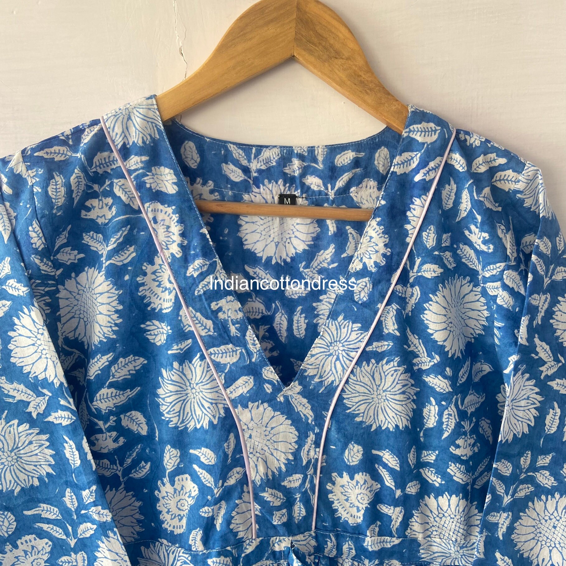 Block Printed Dress,handblock Dresses,skaters Dress,blue Color Dress ...