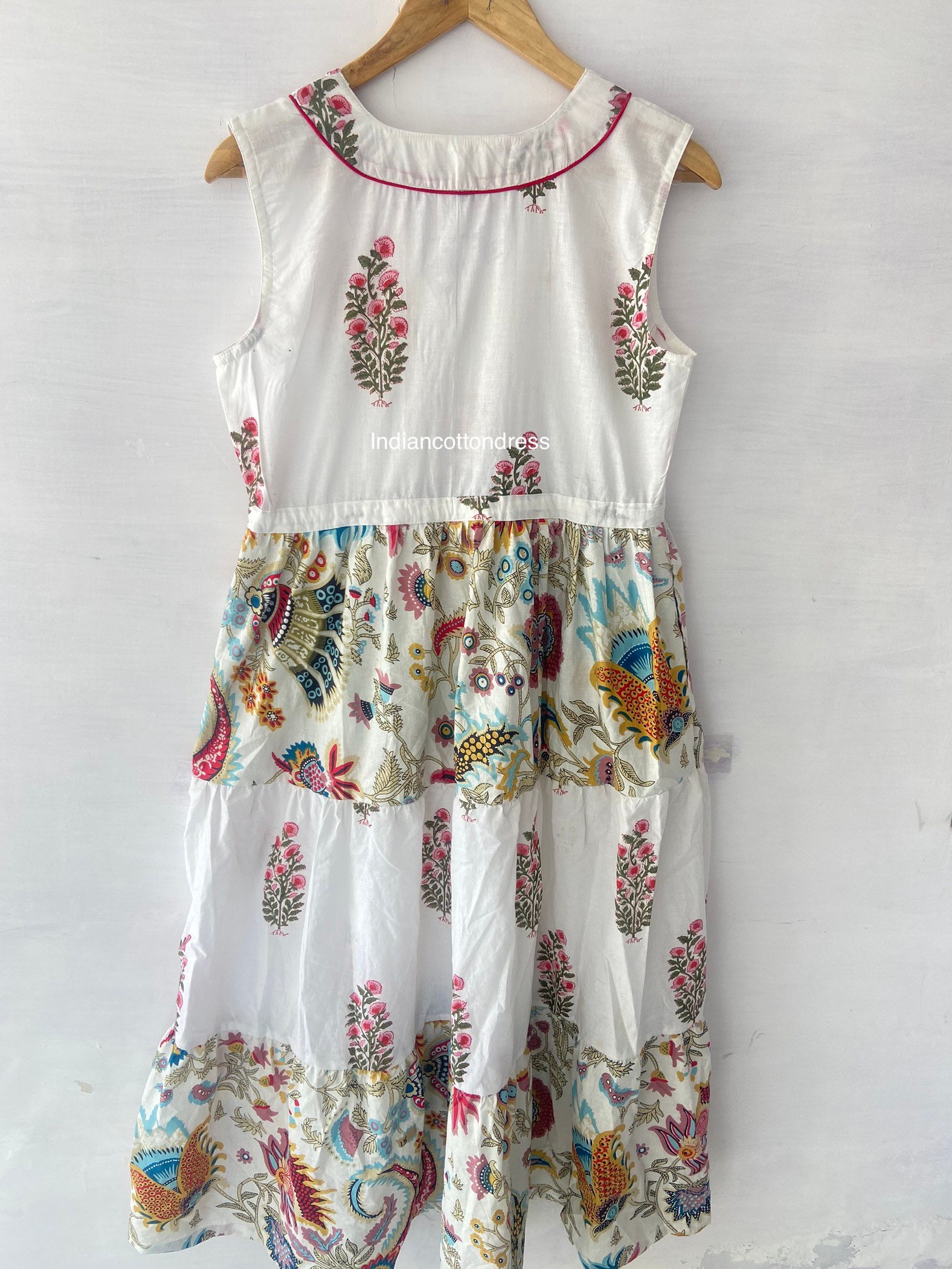 Patchwork Dress Women Dress Hand Print Dresscotton - Etsy